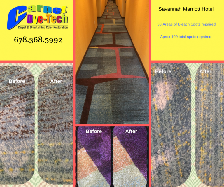 Bleach Damaged Stain Recolor Carpet Repair - Carpet Dye-Tech | Atlanta ...